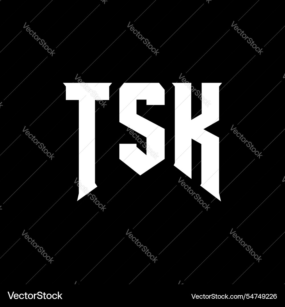 Tsk Brief Logo Design für Technologieunternehmen Vektorbild