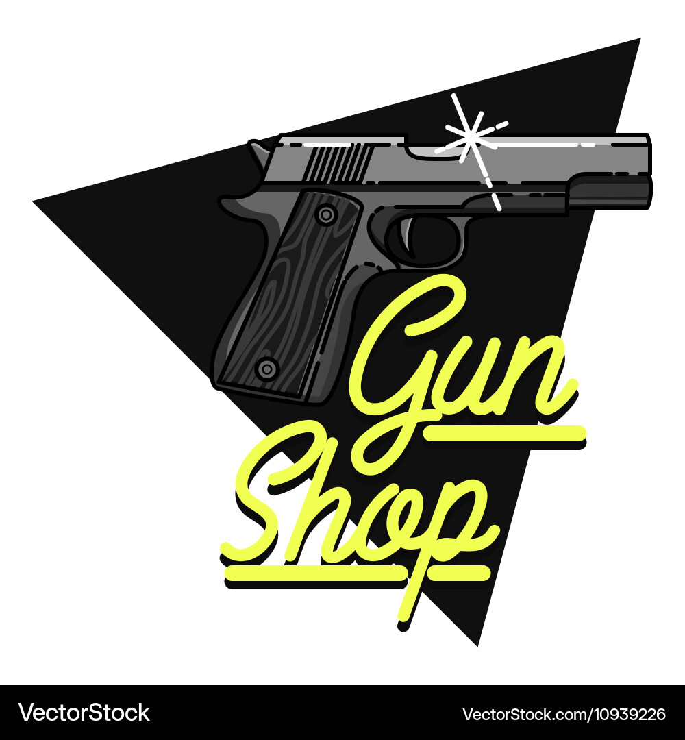 Vintage Gun Shop Emblem Royalty Free Vector Image