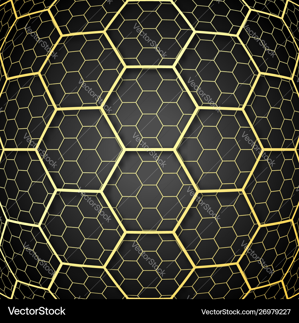 Abstract background with golden cells design Vector Image