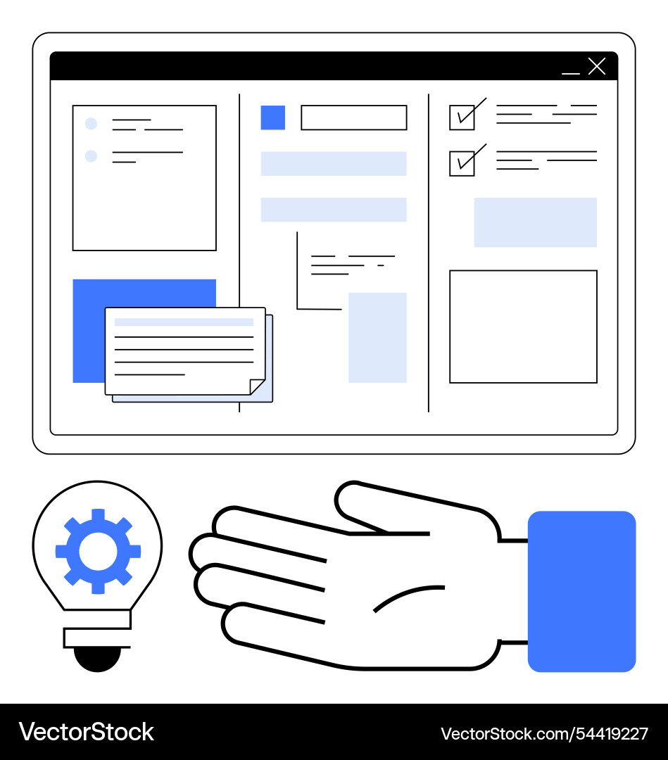 Business workflow and process management concept Vector Image