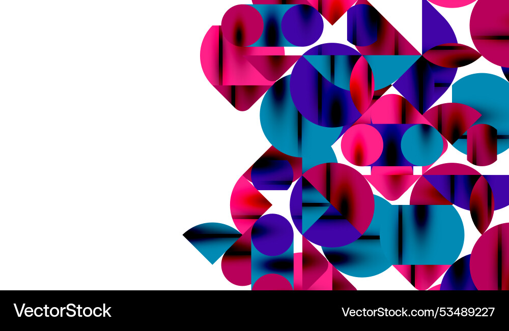 Color beautiful circles semi circles squares and Vector Image