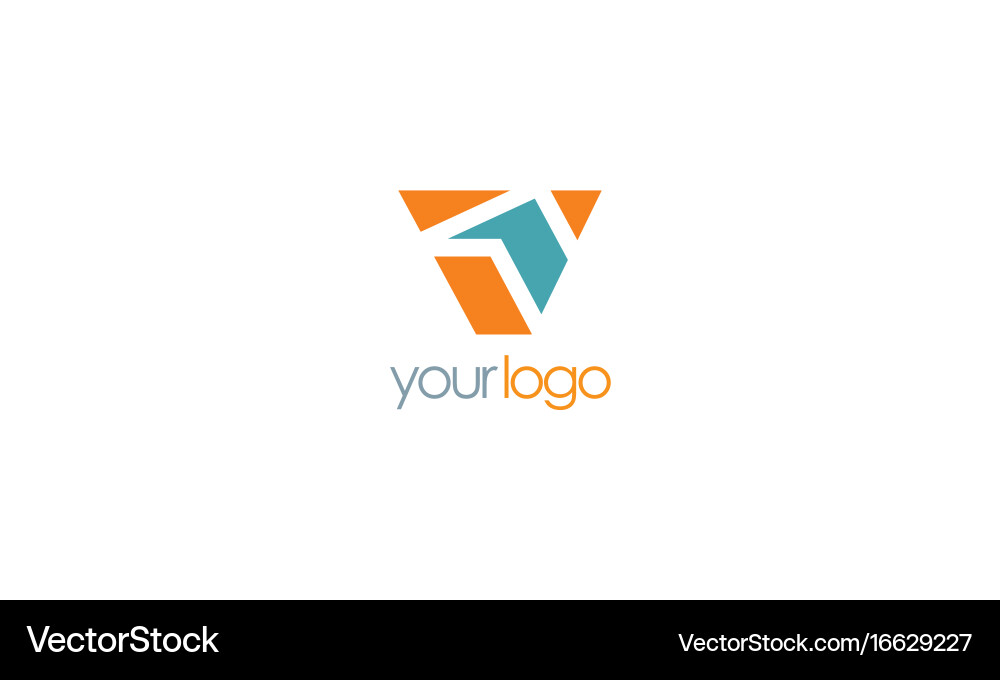 Letter v shape color logo Royalty Free Vector Image
