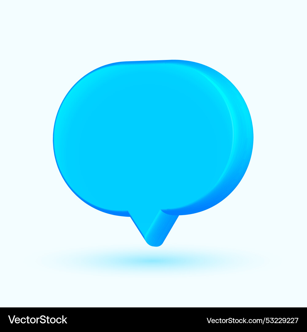 Modern chat box sign template in 3d style Vector Image
