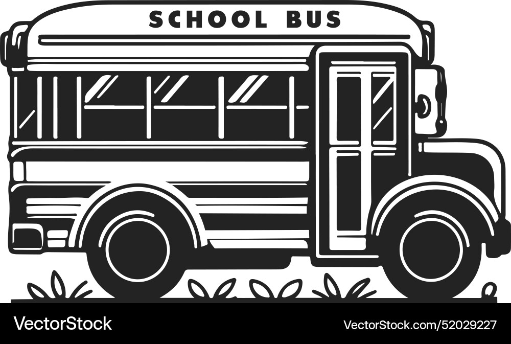 School bus icon on white background Royalty Free Vector