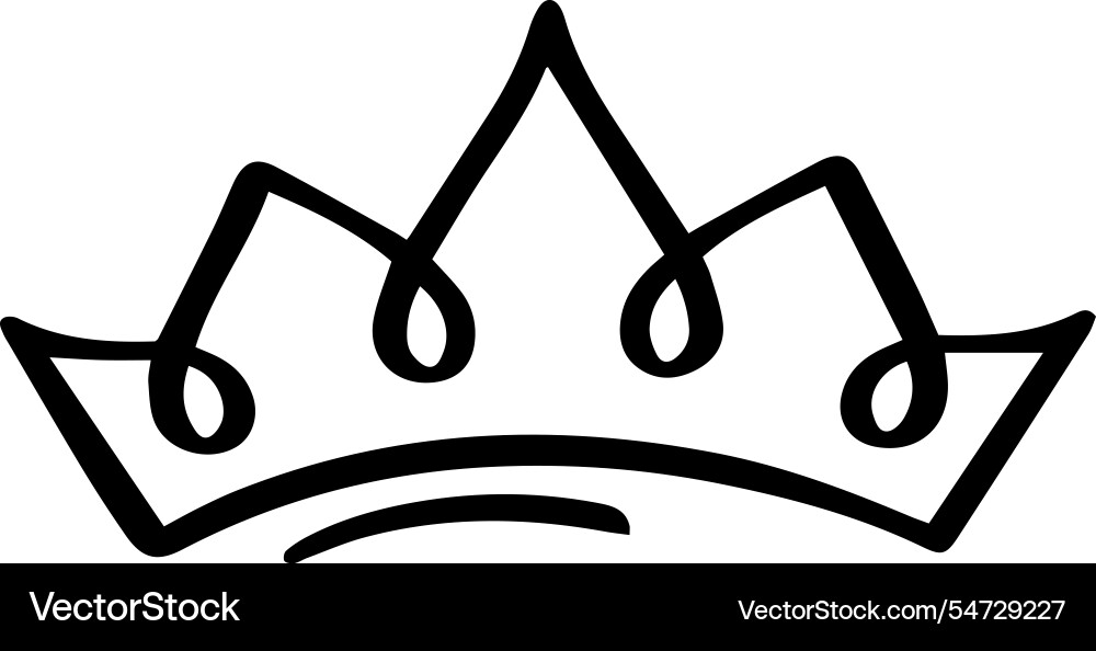 Simple elegant line art of a crown Royalty Free Vector Image