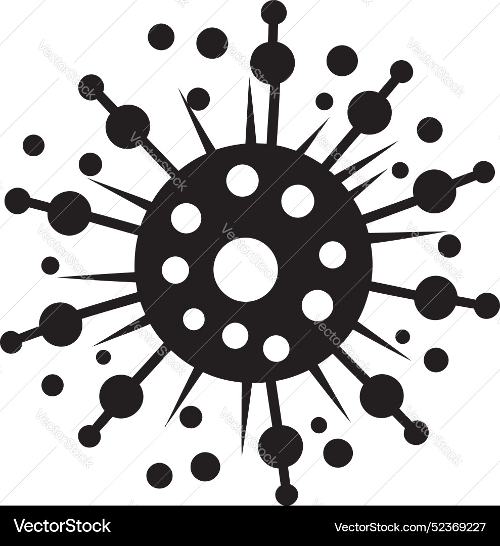 Virus whimsy wonder cute icon cheerful microbe Vector Image