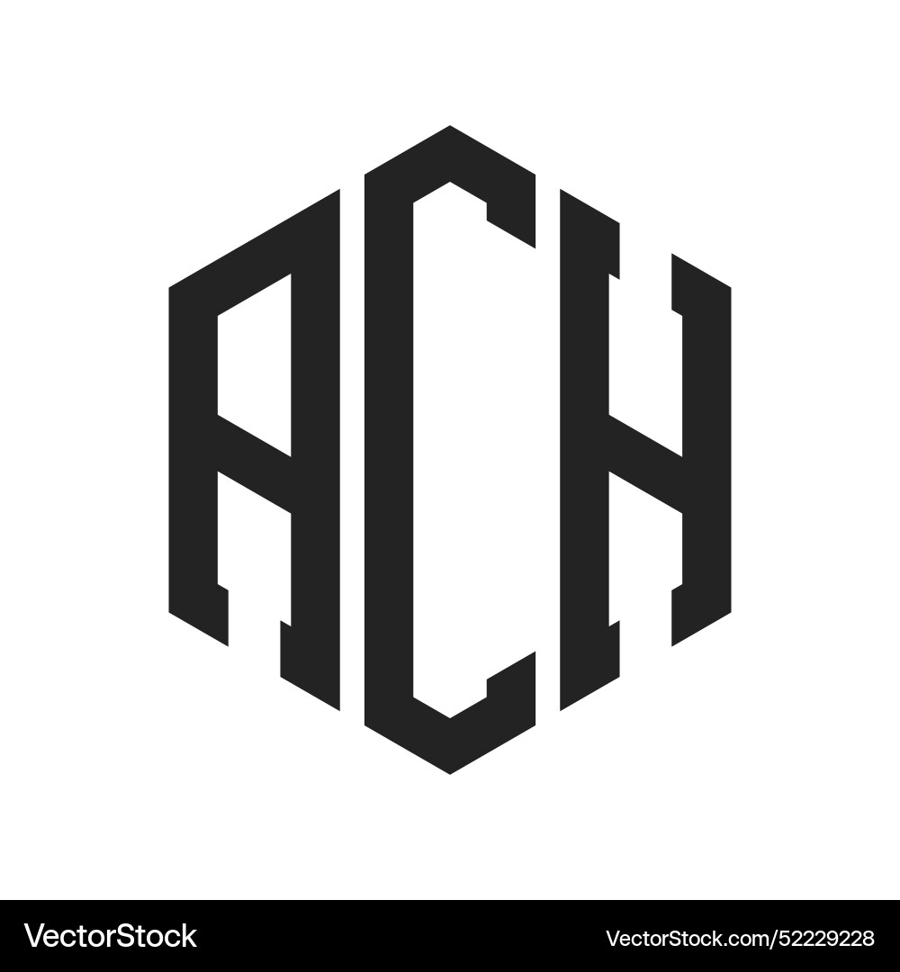 Ach logo design initial letter monogram Royalty Free Vector