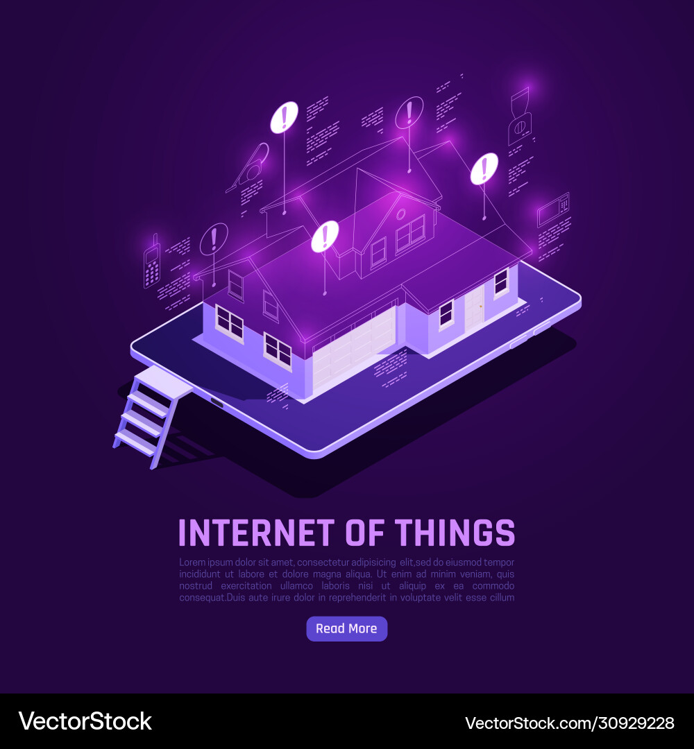 Internet of things isometric poster Royalty Free Vector