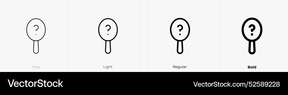 Mirror icon thin light regular and bold style Vector Image