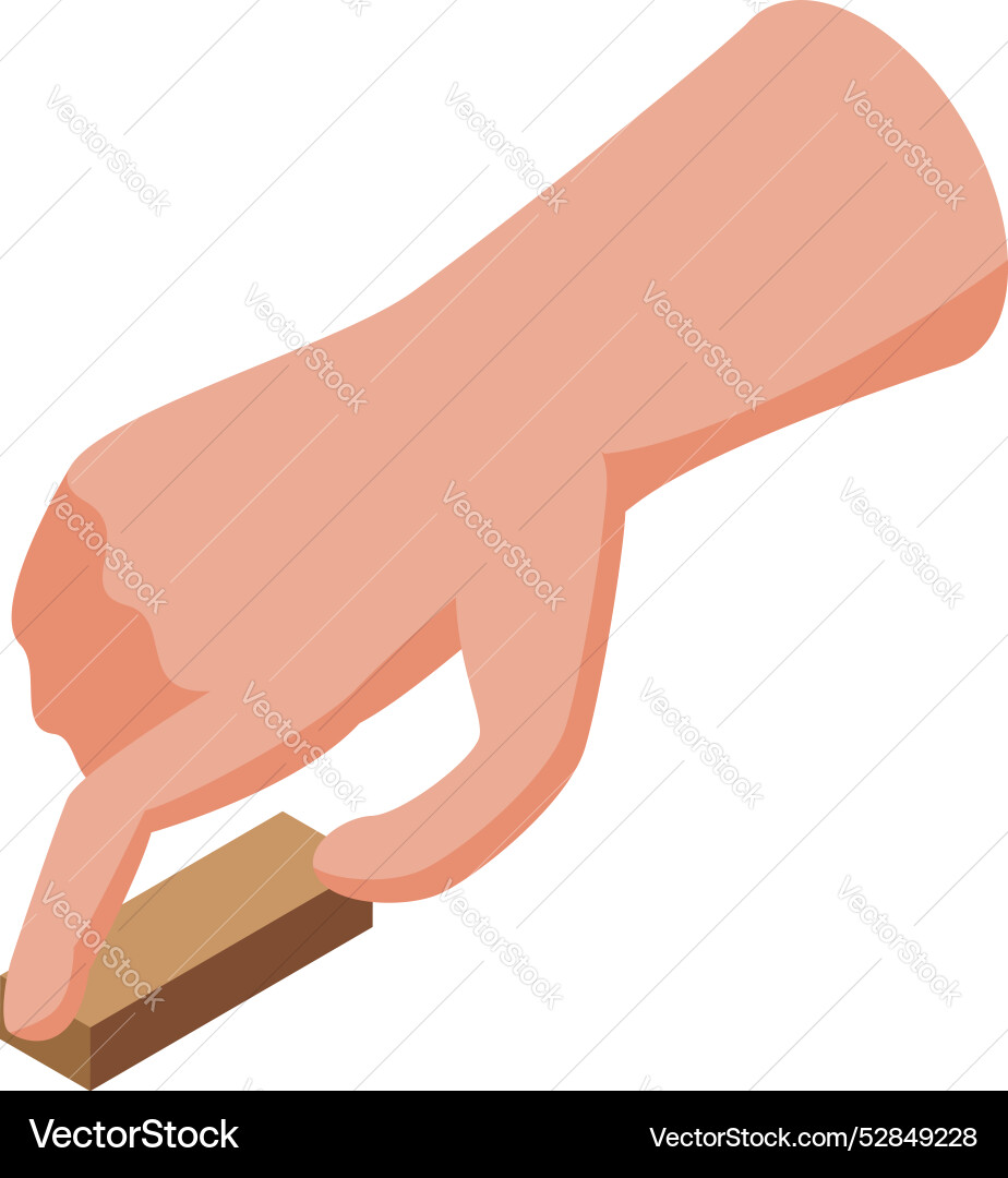 Notary public hand pressing wooden stamp Vector Image