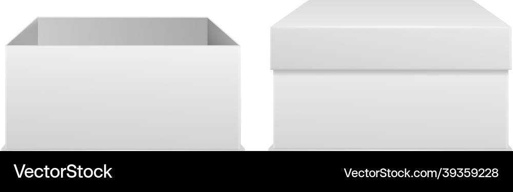 Packaging boxes realistic white empty box side Vector Image