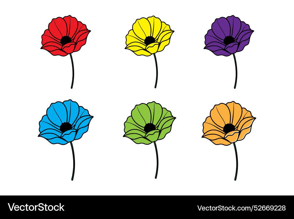 Poppy flower icon Royalty Free Vector Image - VectorStock