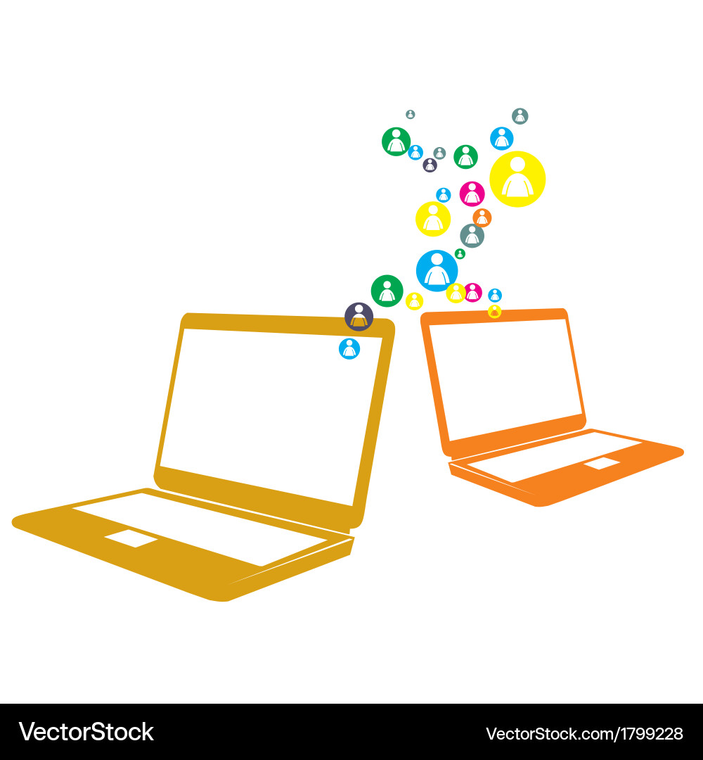 Social computer network Royalty Free Vector Image