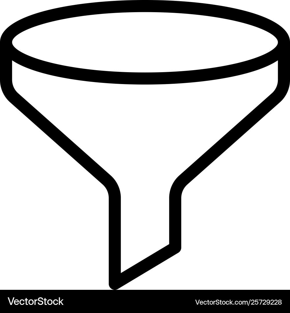 Sorting tool funnel shape button to get desired Vector Image