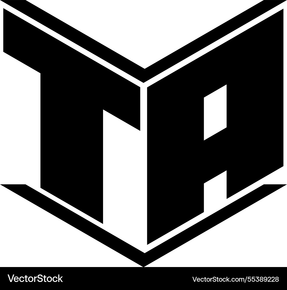 Ta monogram logo with a modern and minimalist Vector Image