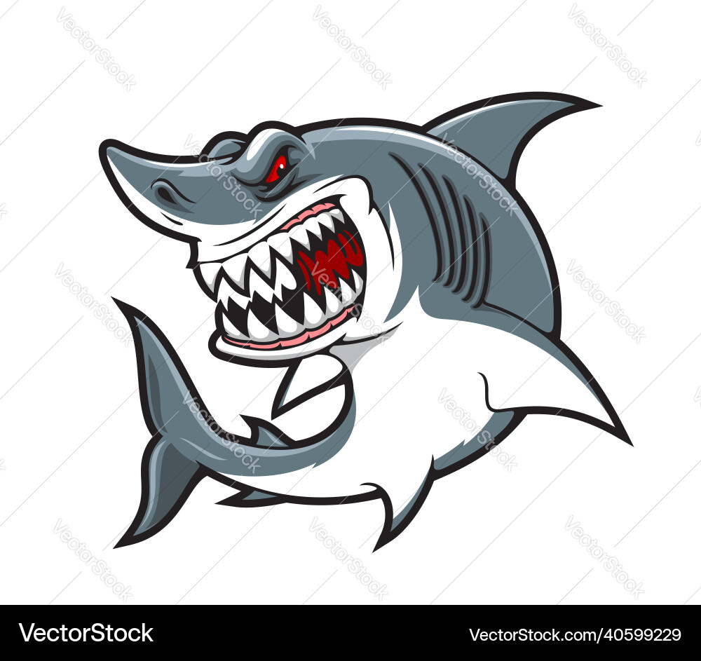 Angry Shark Mascot Royalty Free Vector Image - VectorStock