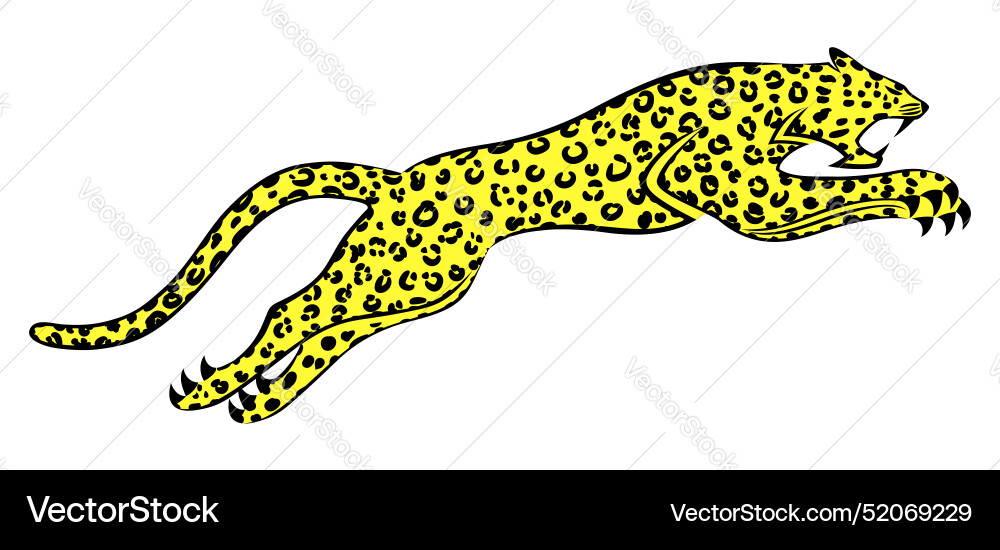Animal leopard in a jump icon Royalty Free Vector Image