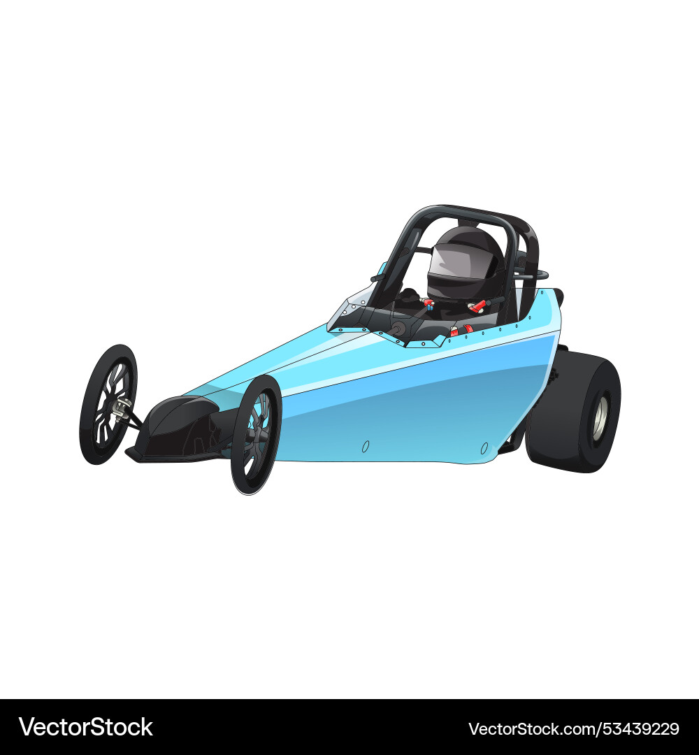 Blue drag racing car with black strip Royalty Free Vector