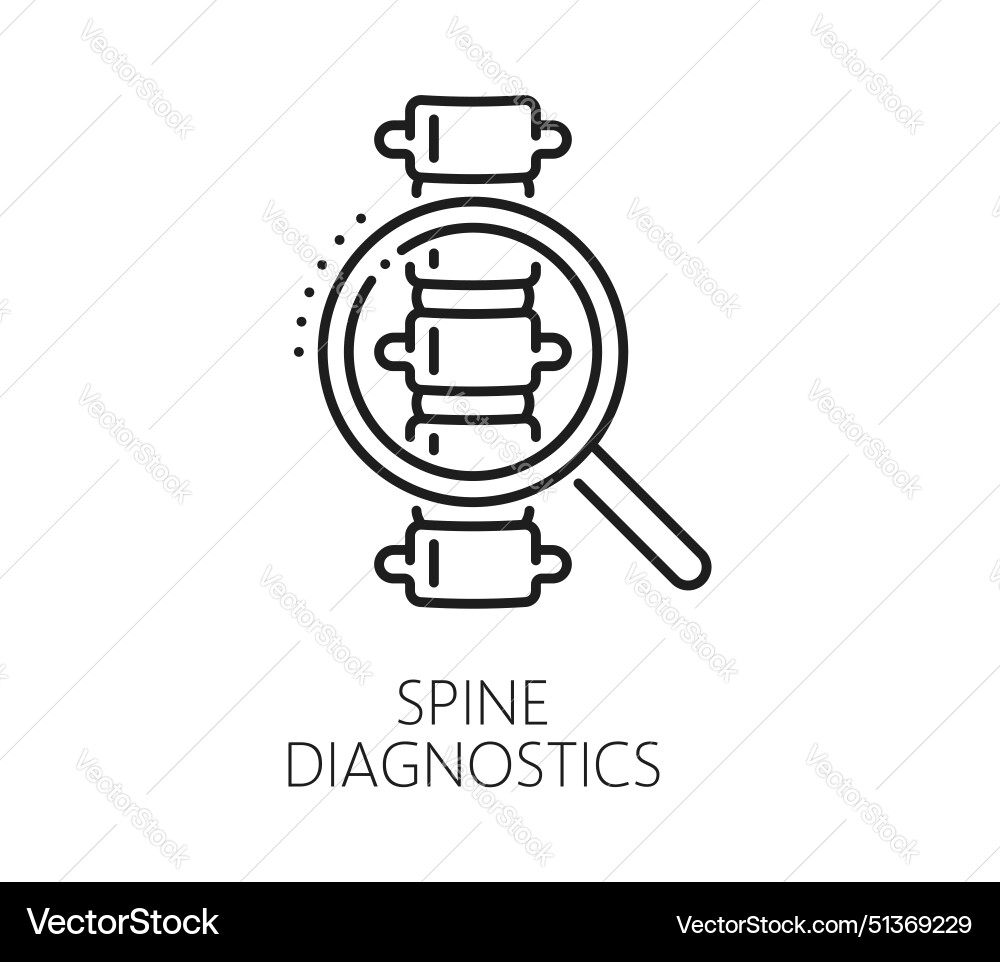 Chiropractic medicine line icon spine diagnostics Vector Image