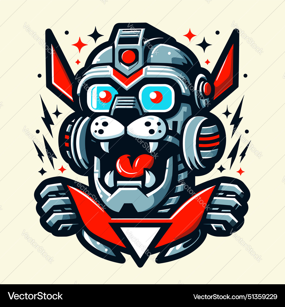 Crazy robot cartoon (51359229) – Royalty-Free Vector | VectorStock