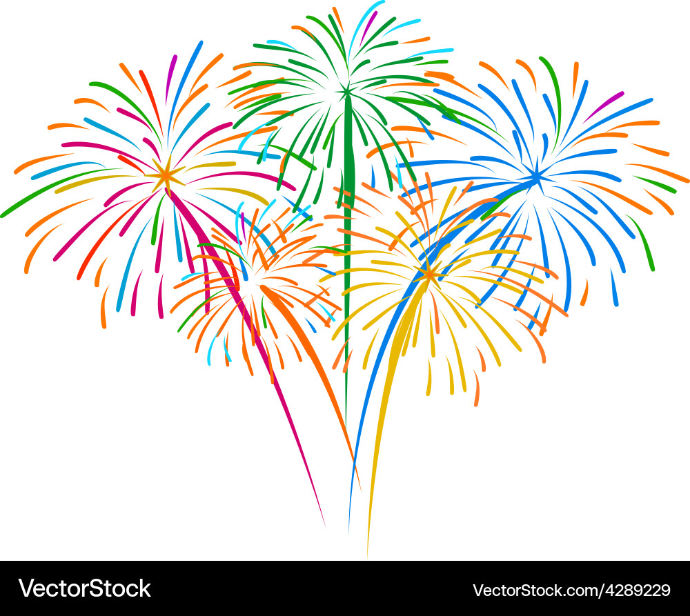 Fireworks on white background Royalty Free Vector Image