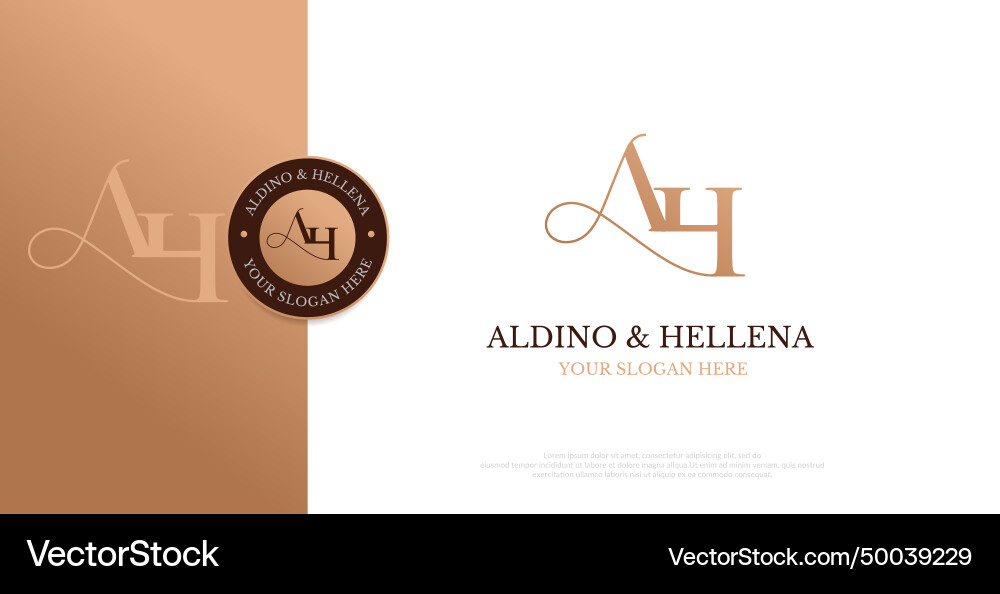 Initial ah logo design Royalty Free Vector Image