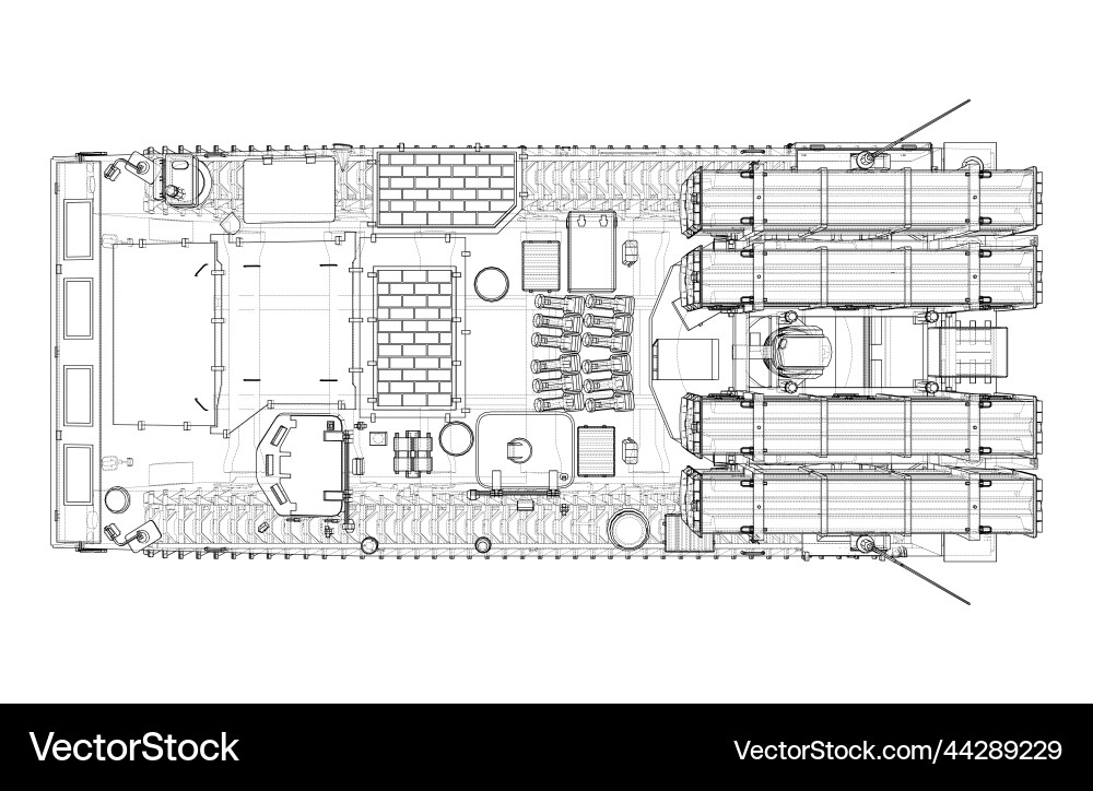 Military track missile system Royalty Free Vector Image