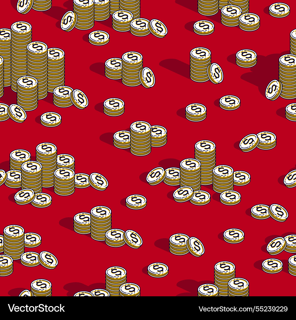 Money coins seamless background backdrop Vector Image