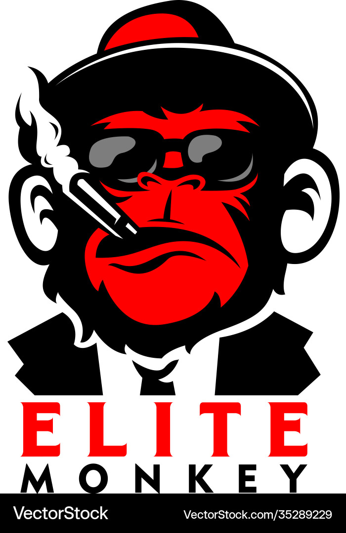 Monkey logo sports gaming Royalty Free Vector Image