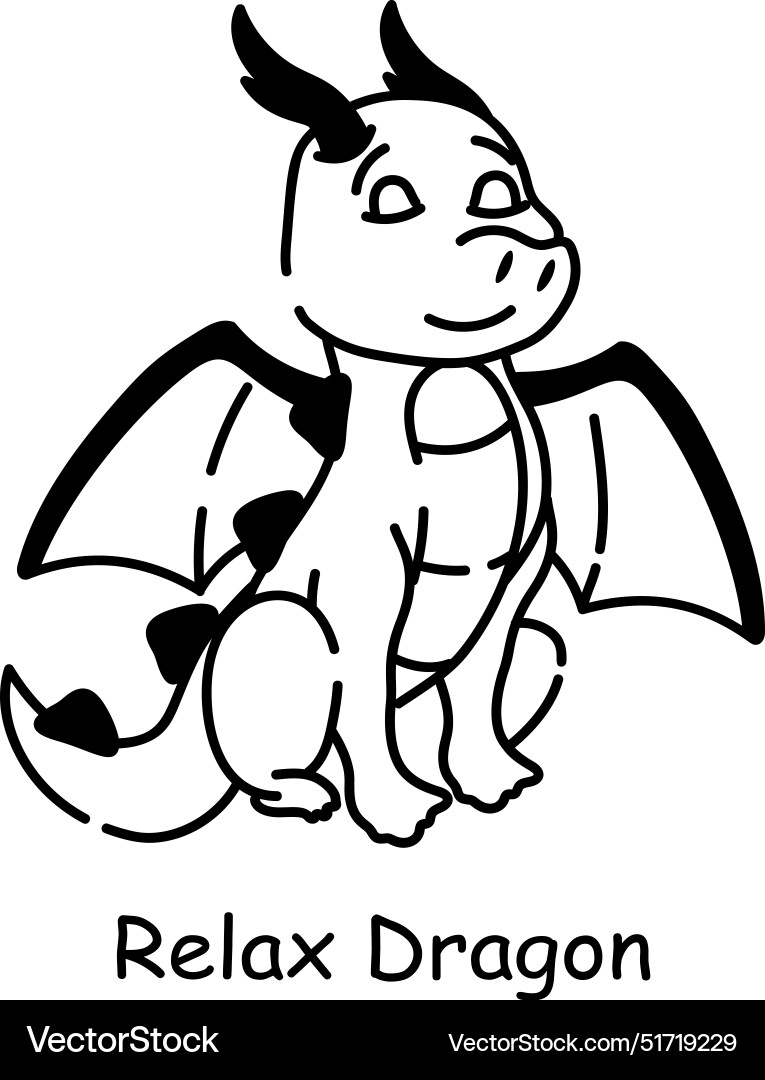 Relax dragon Royalty Free Vector Image - VectorStock
