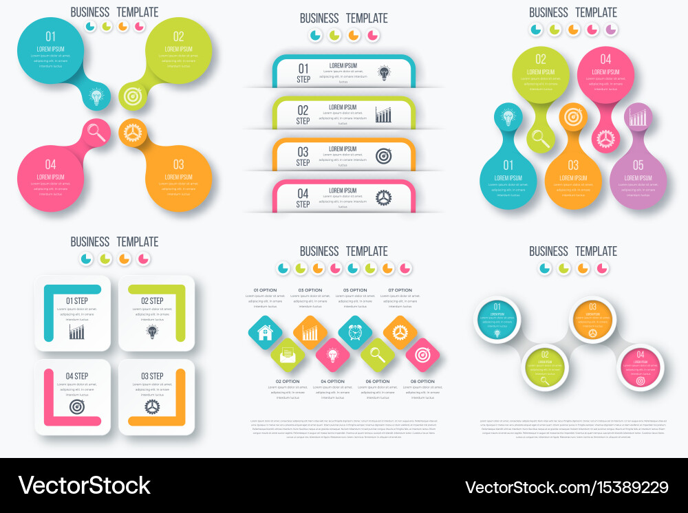 Set with infographics Royalty Free Vector Image