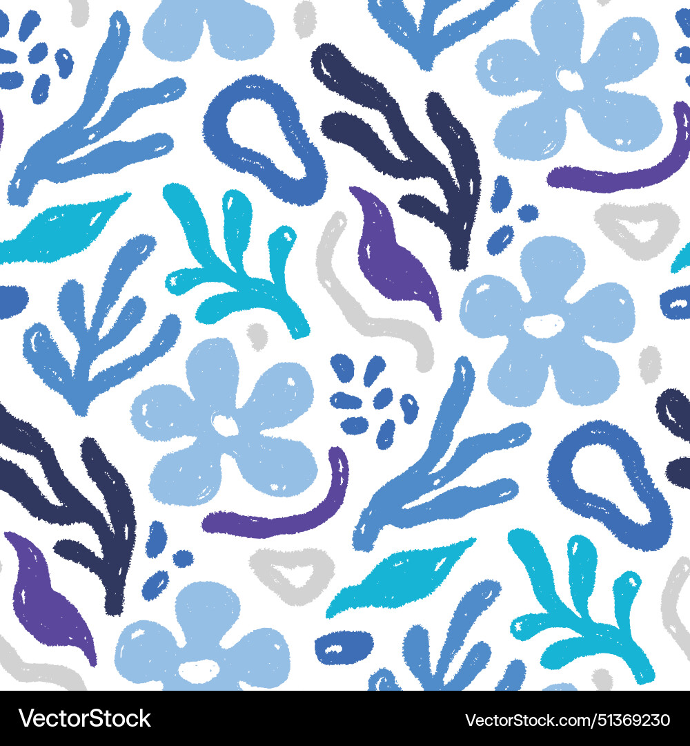 Abstract floral shape seamless pattern Royalty Free Vector
