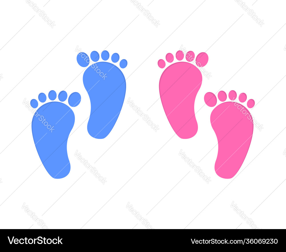 Baby foot print isolated on white background Vector Image