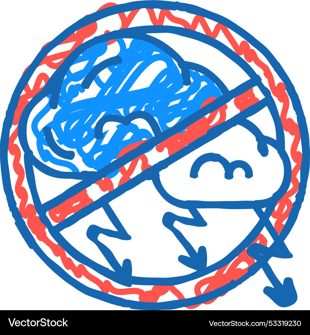 Ban negativity business ethics icon doodle Vector Image