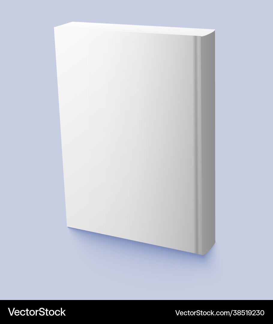 Blank vertical book cover template with pages Vector Image