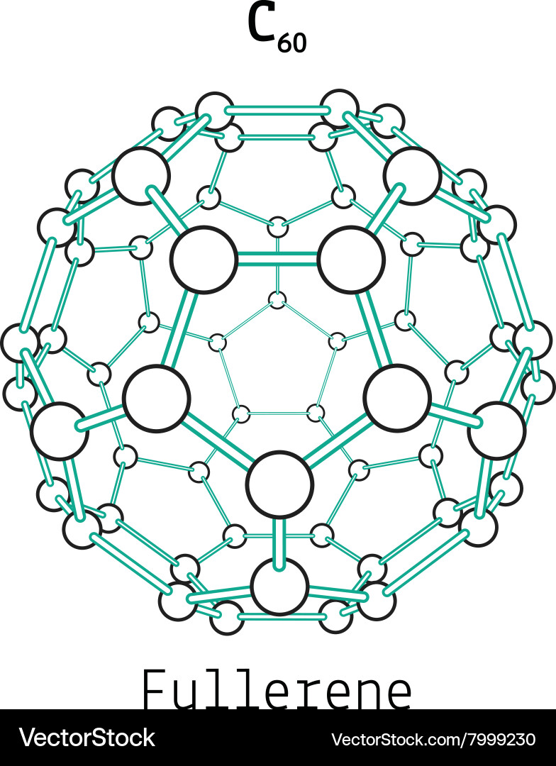 C60 fullerene molecule Royalty Free Vector Image