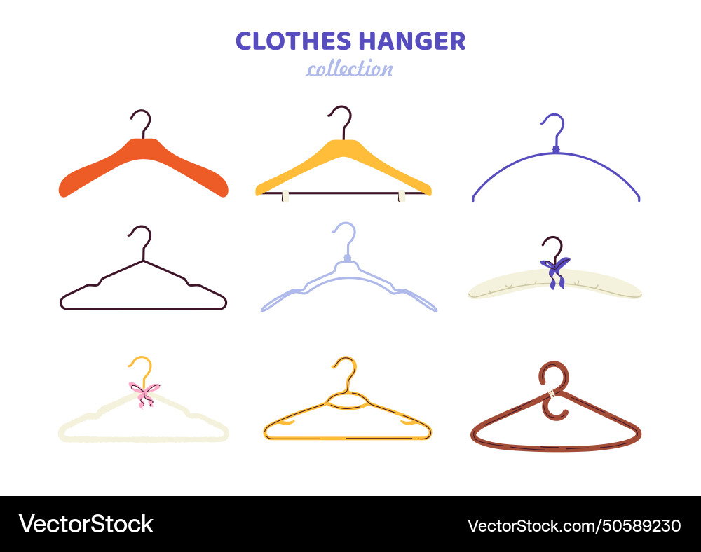 Clothes hangers set Royalty Free Vector Image - VectorStock