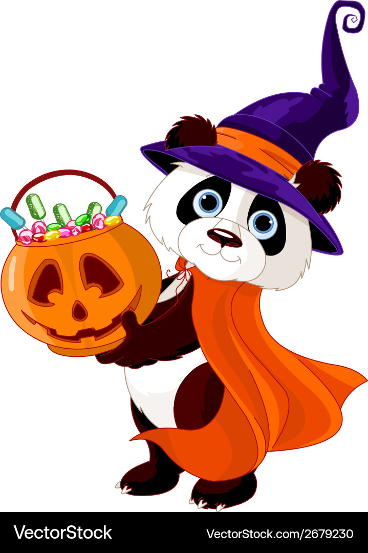 Halloween panda Royalty Free Vector Image - VectorStock