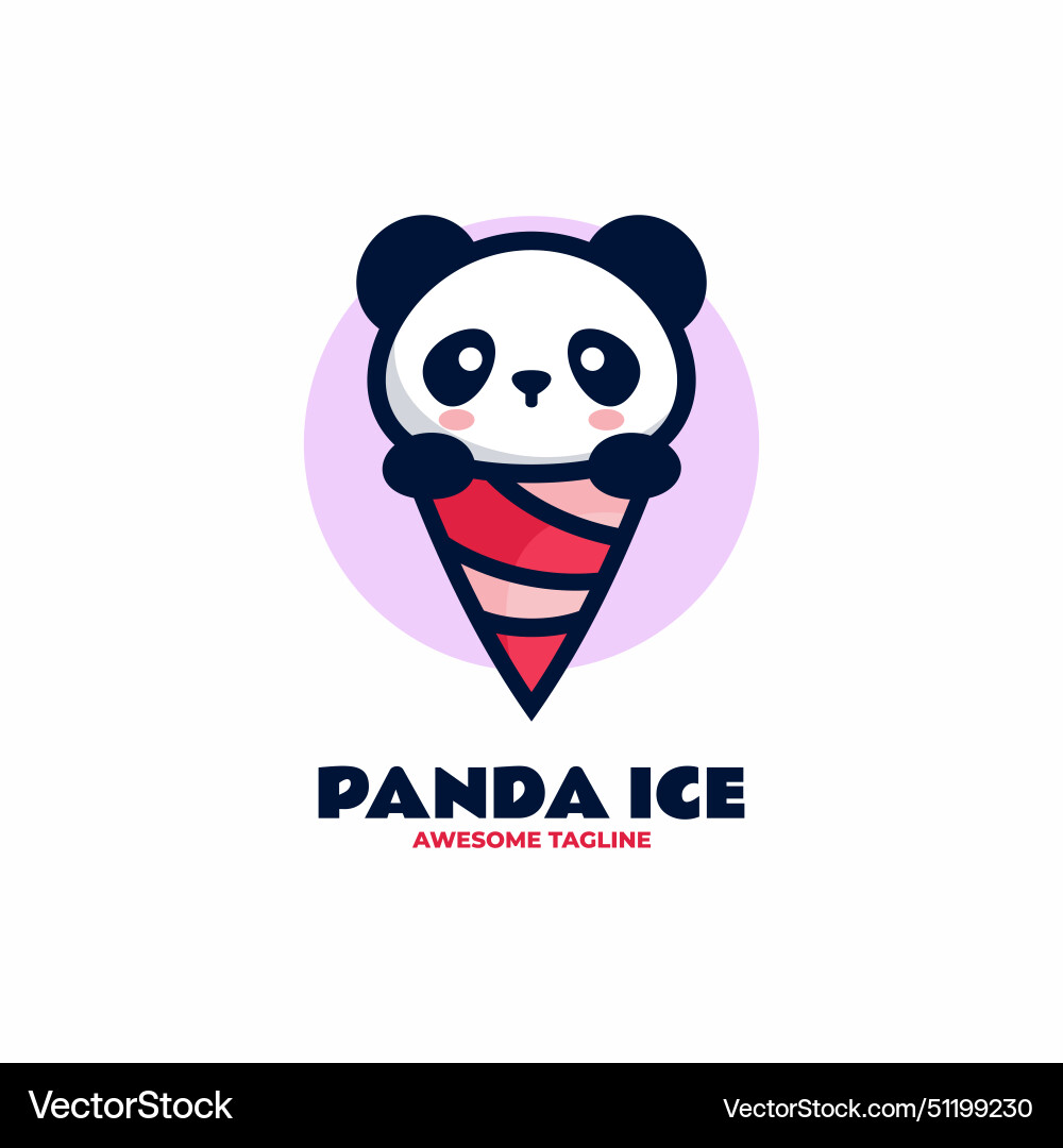 Logo panda ice mascot cartoon style Royalty Free Vector
