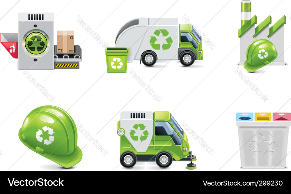 Recycling Icon Set - Waste Management Royalty Free Vector