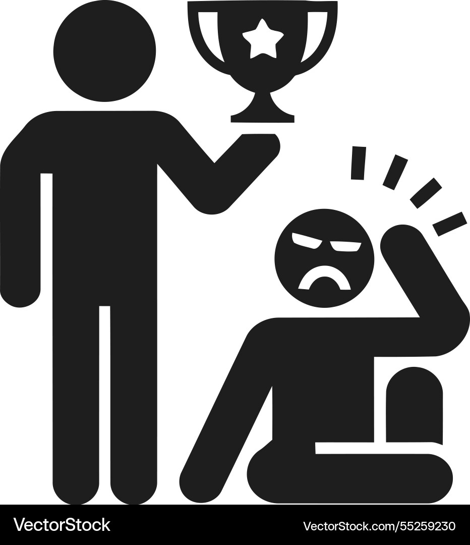 Victory and jealousy icon Royalty Free Vector Image
