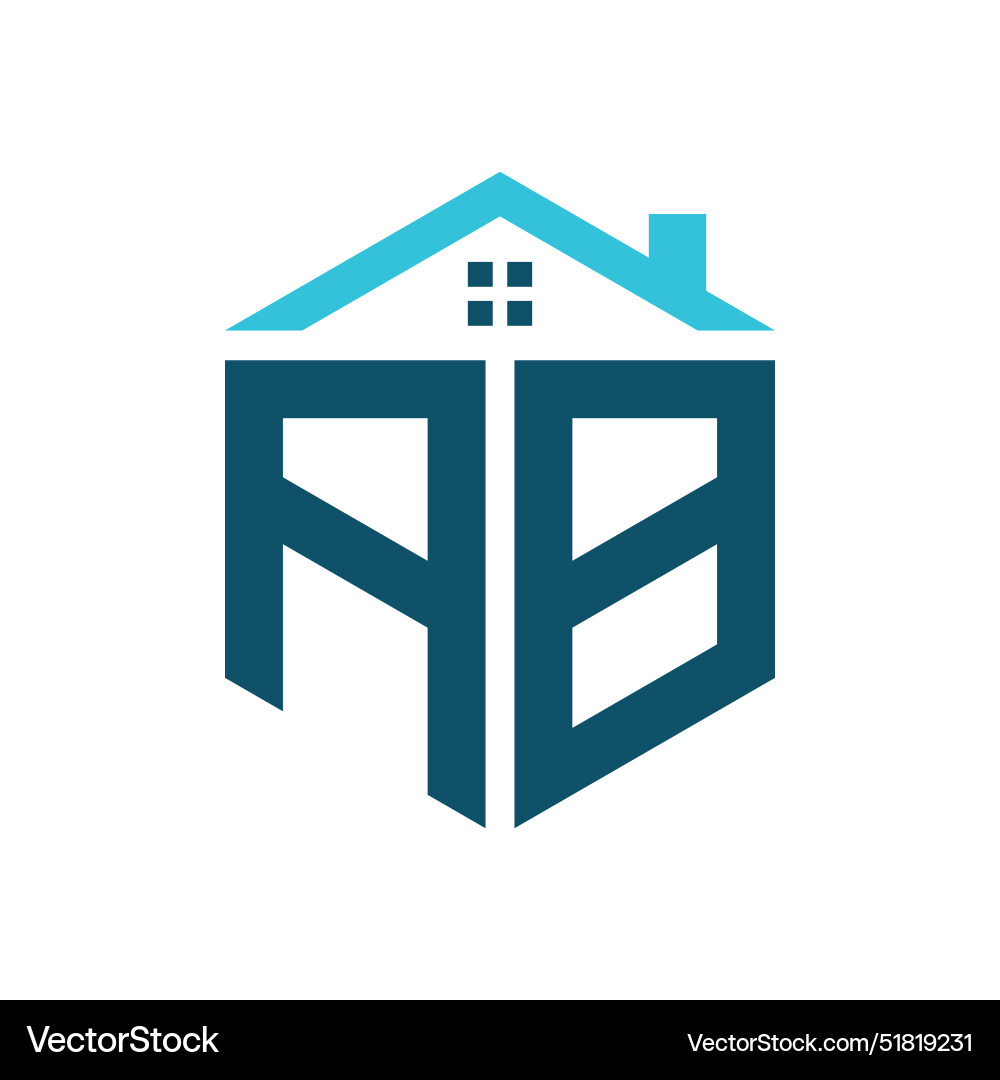 Ab house logo design template letter Royalty Free Vector