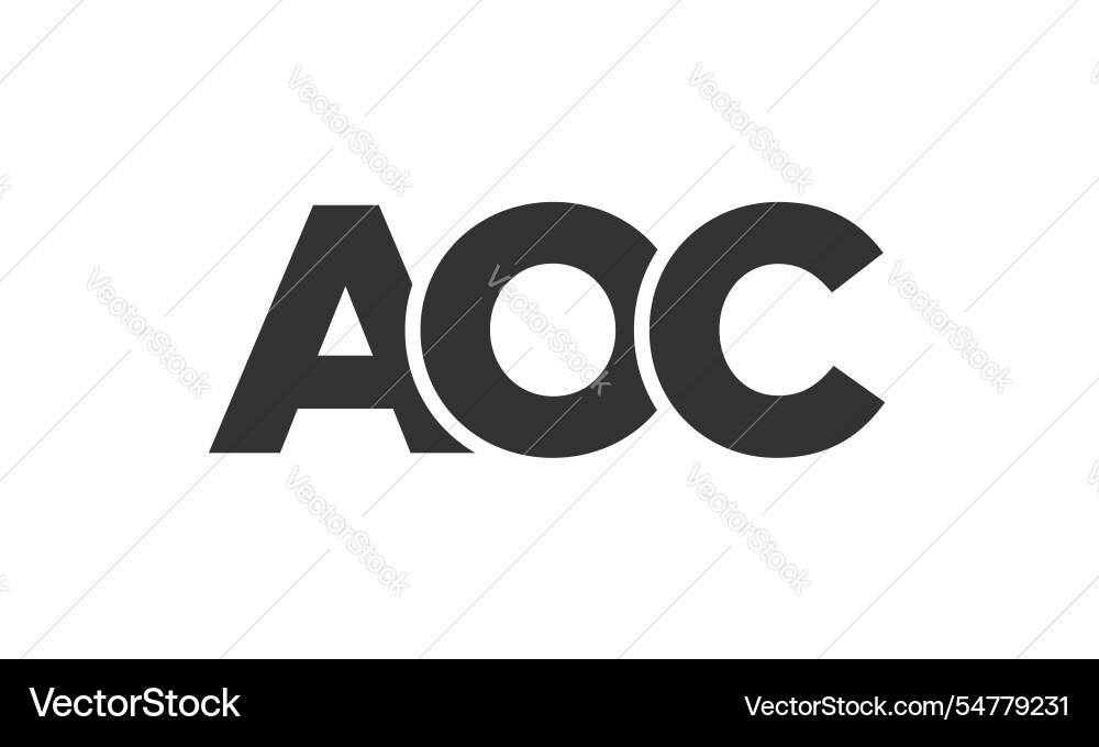 Aoc logo design template with strong and modern Vector Image