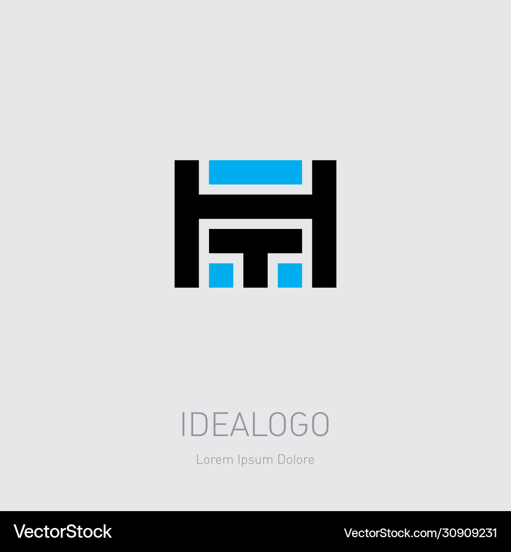 HT Monogram Logo - H & T Initial Emblem Vector Image