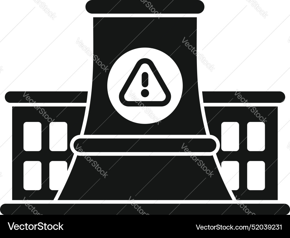 Nuclear power plant warning sign icon showing Vector Image