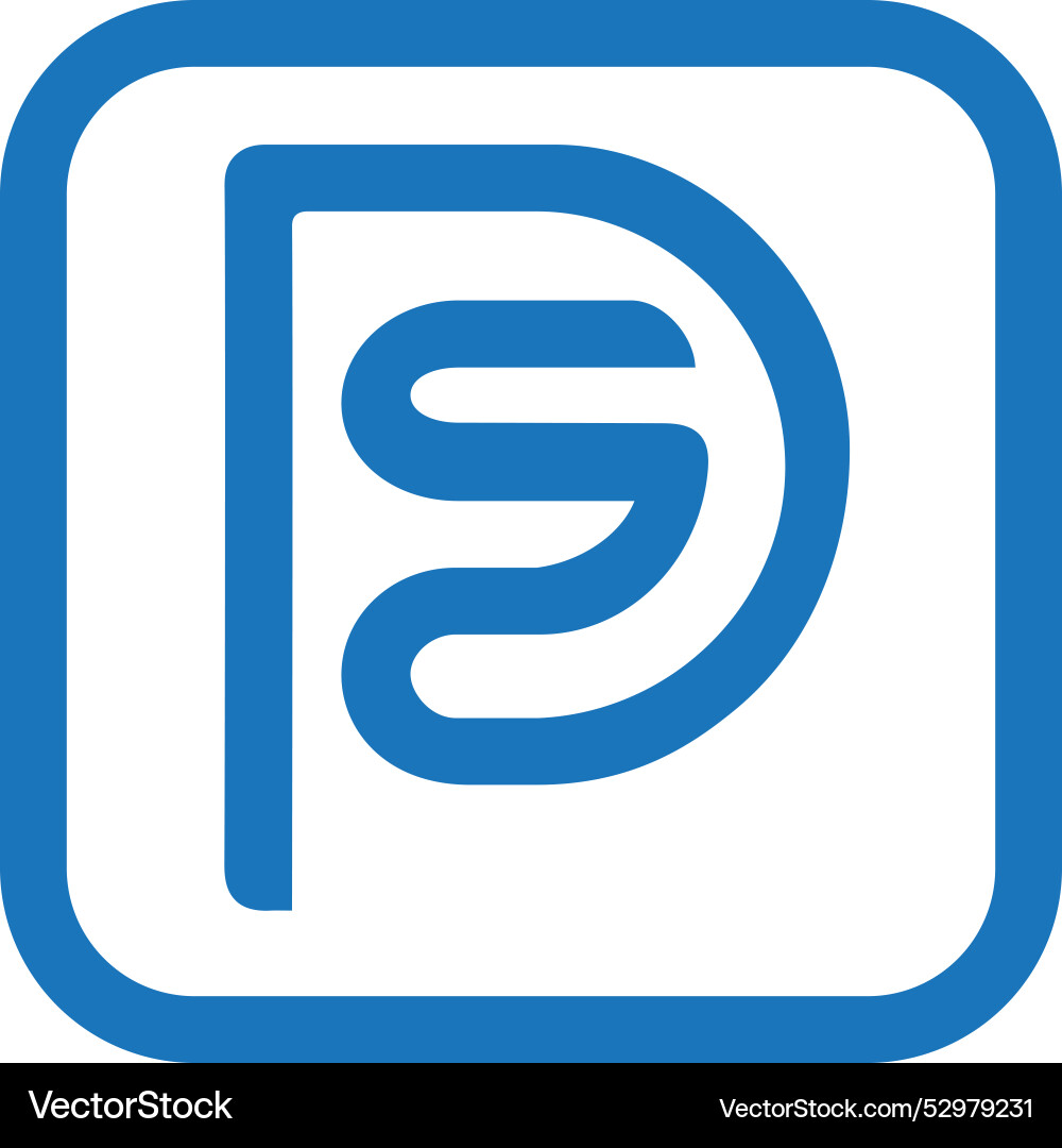 Ps initial logo design template Royalty Free Vector Image