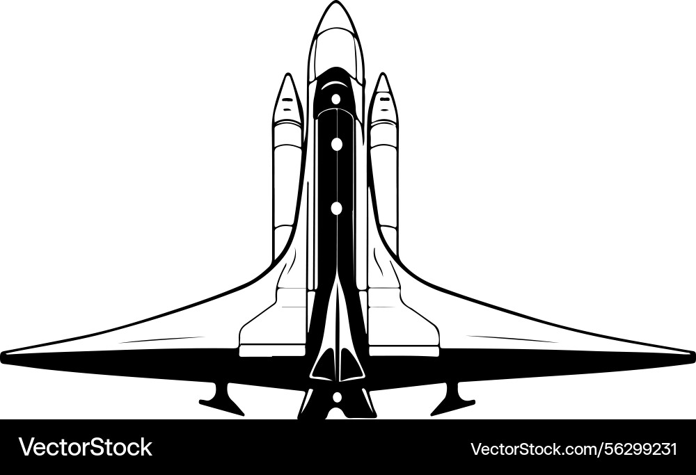 Space shuttle in launch position Royalty Free Vector Image