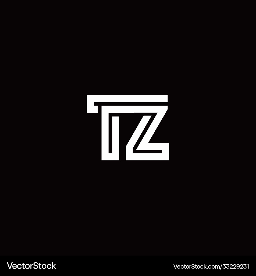 Tz monogram logo with abstract line Royalty Free Vector