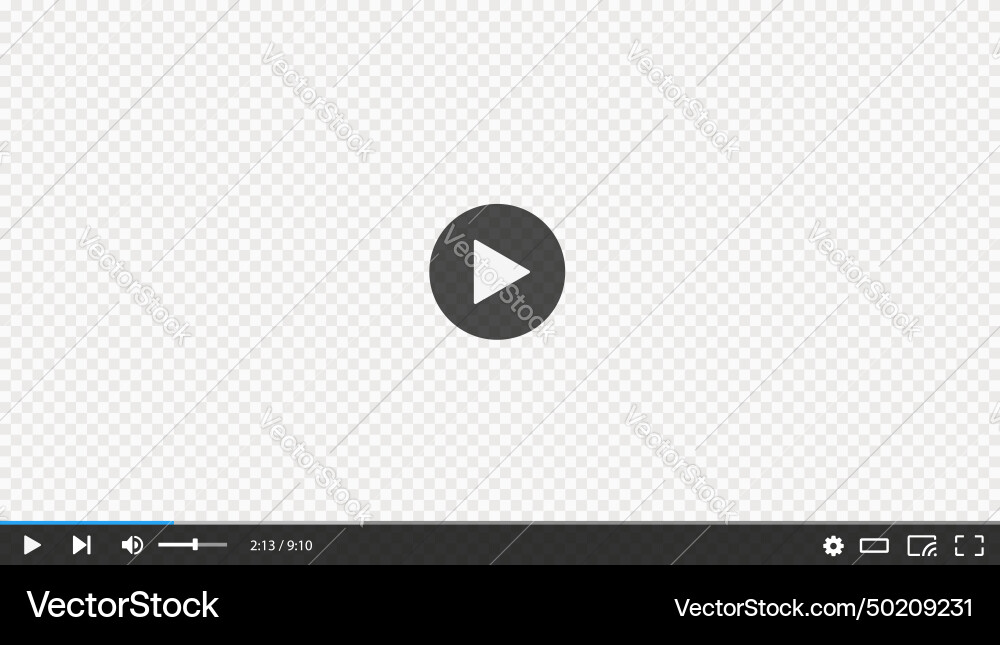 Video player transparent screen interface Vector Image