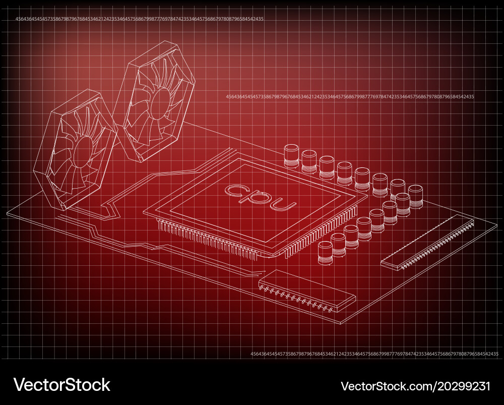 White motherboard on red Royalty Free Vector Image